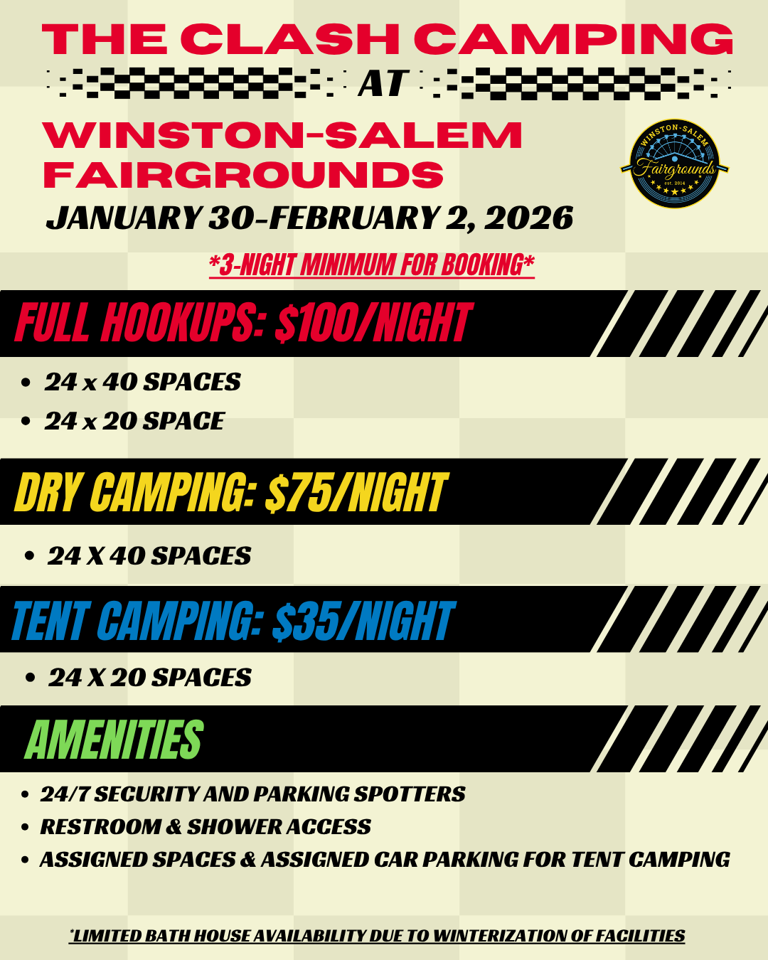 NASCAR Cookout Clash Camping at Winston-Salem Fairgrounds